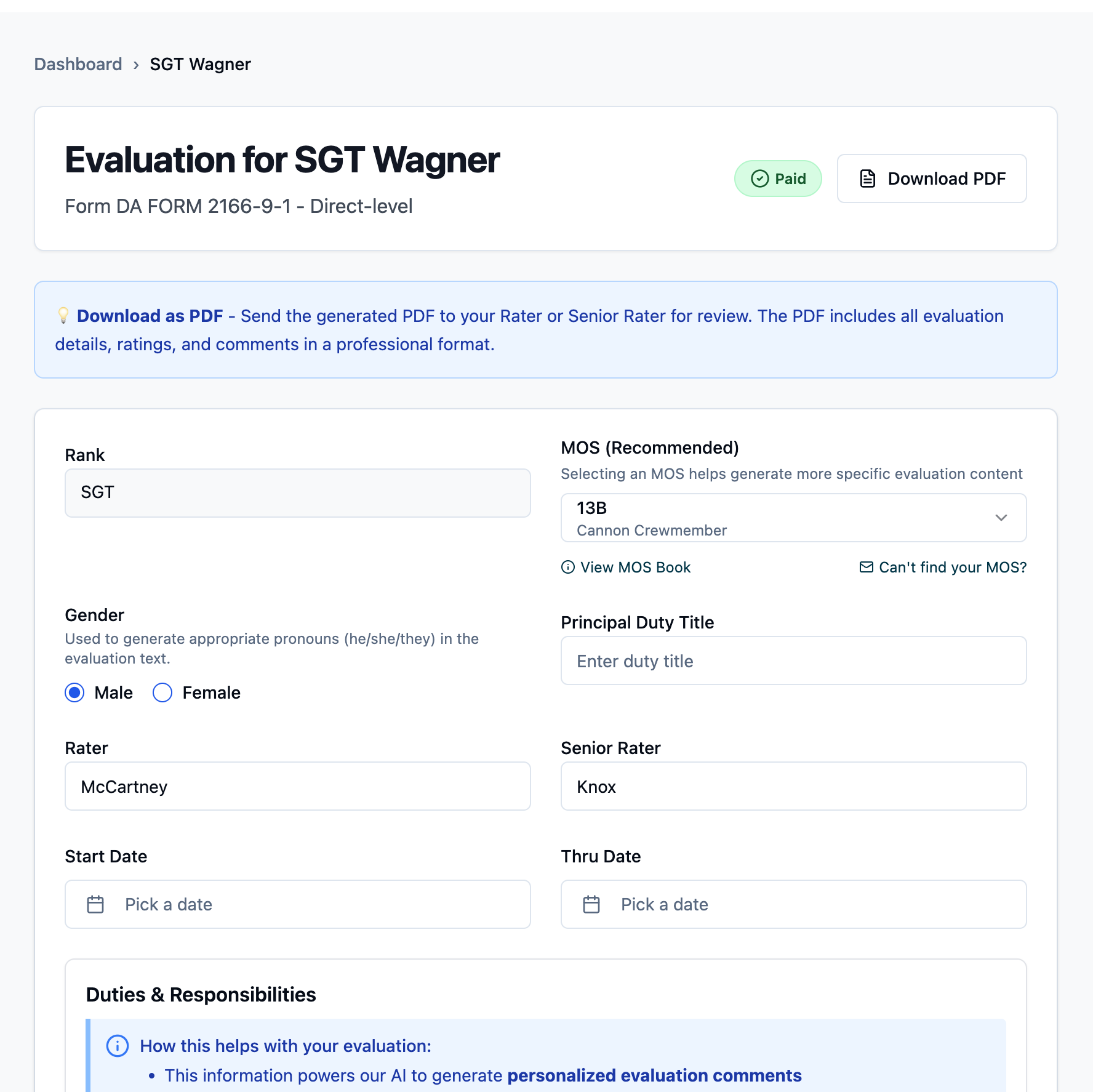 WriteMyNCOER — NCOER and OER bullets that pass on the first read